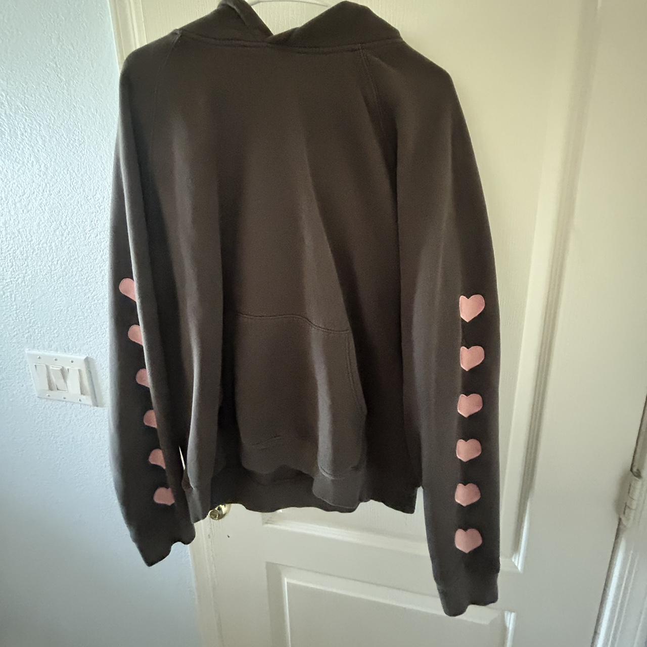 Brown and pink heart Dandy Worldwide hoodie Slight... | Depop