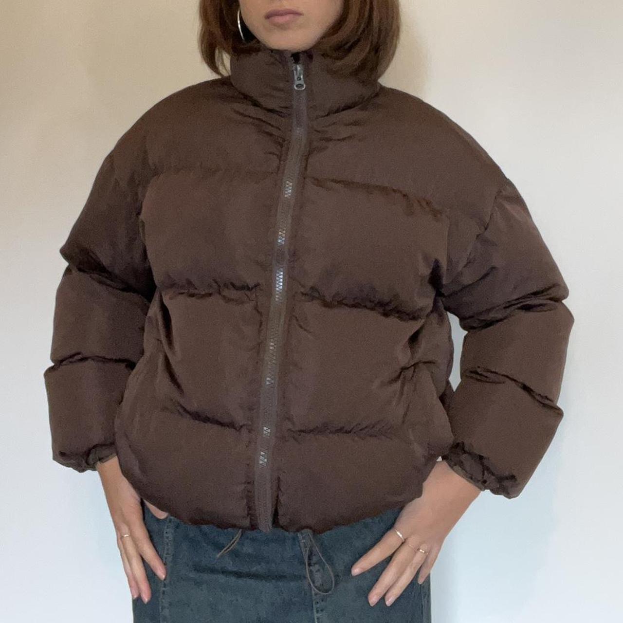 Brown puffer jacket 💙 seen on size 8/10. In perfect... - Depop