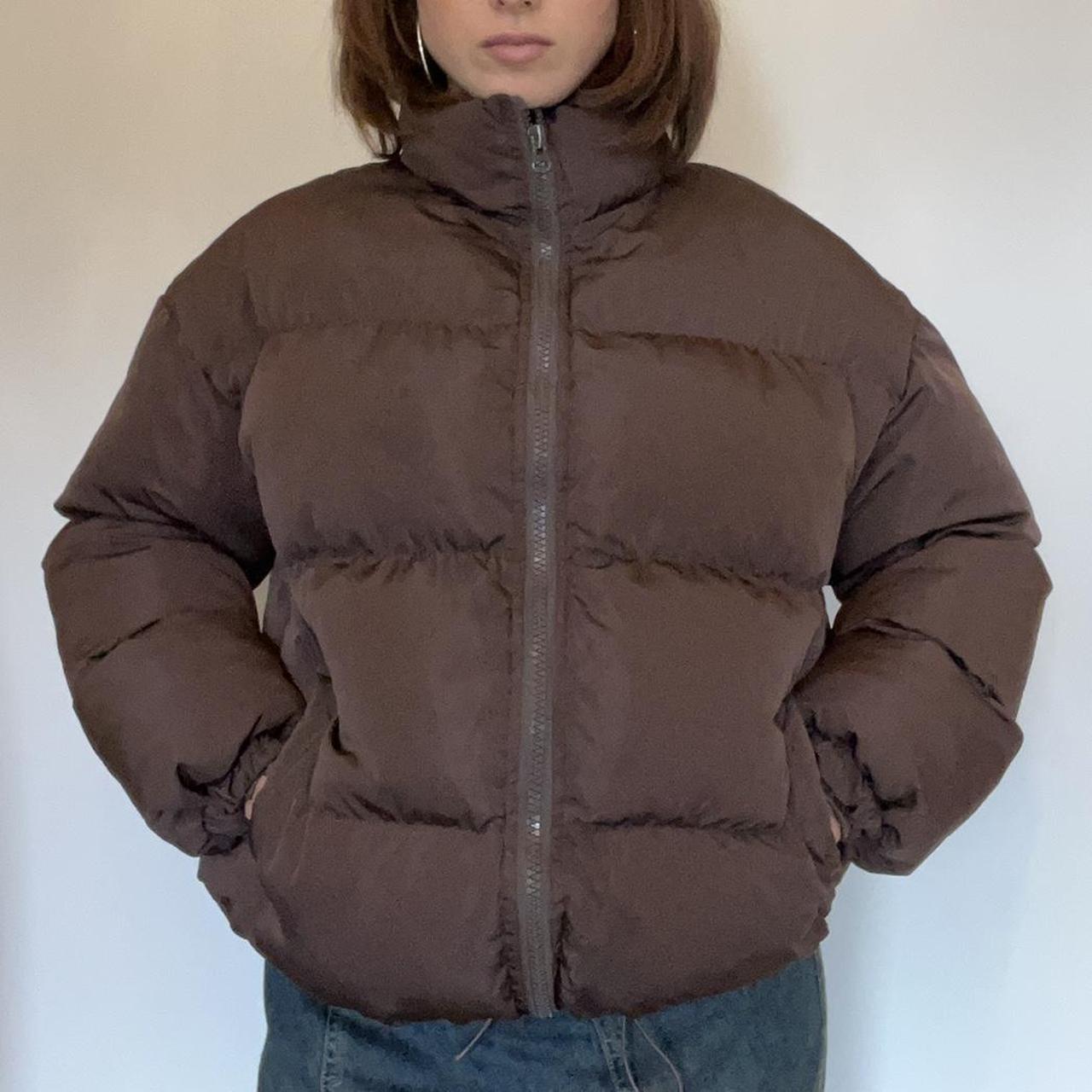 Brown puffer jacket 💙 seen on size 8/10. In perfect... - Depop