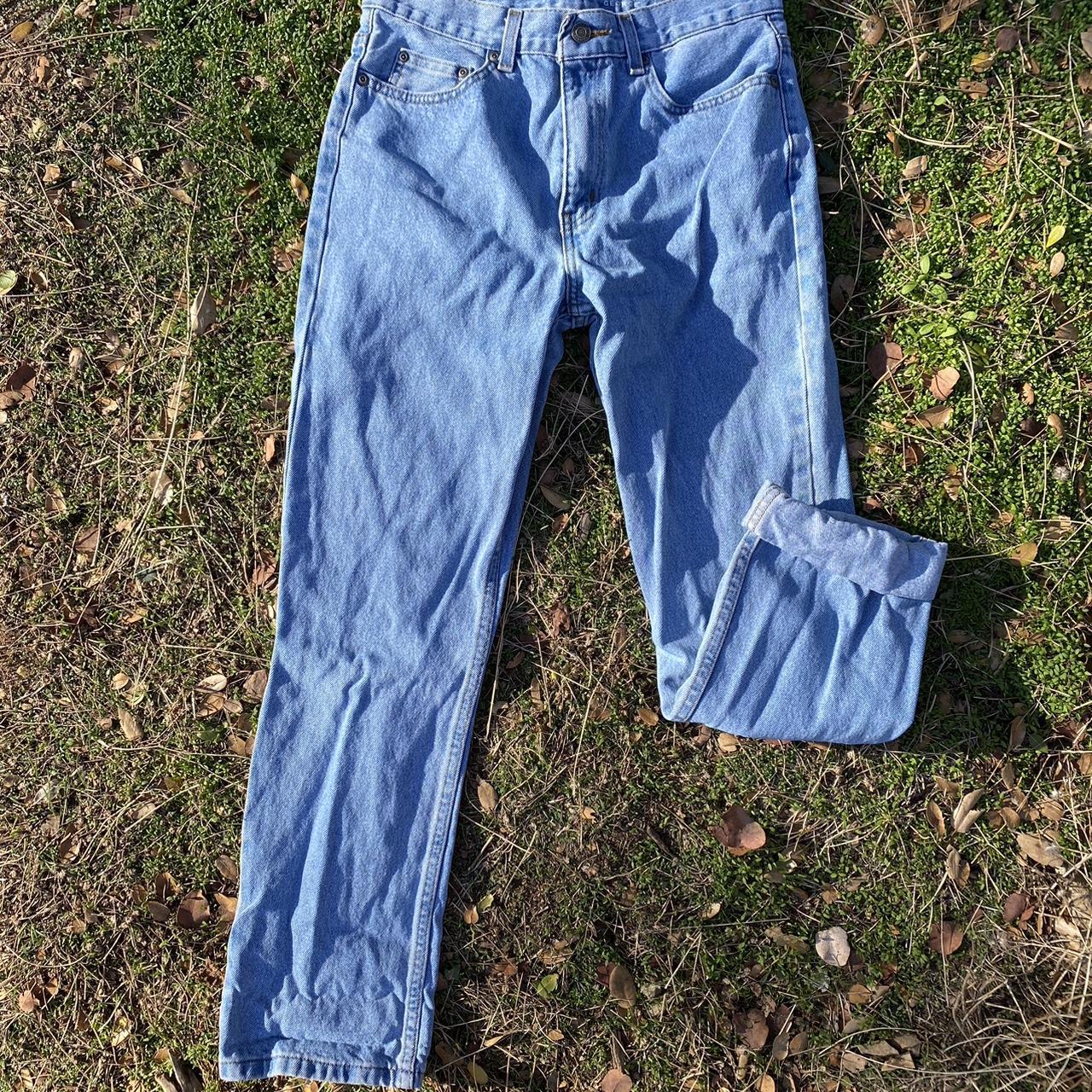 George, regular, light wash jeans. High waisted,... - Depop