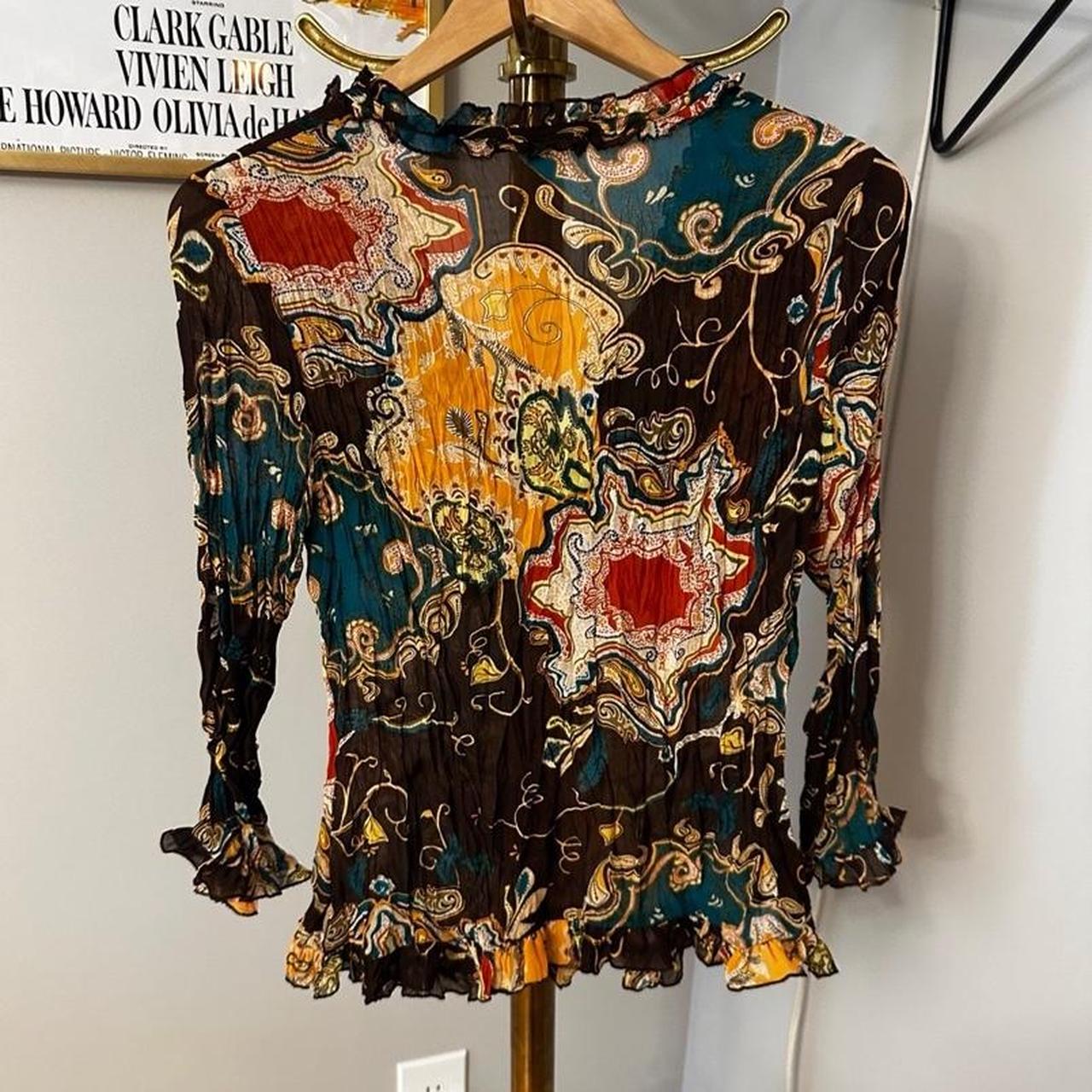 Gorgeous ruffled crinkle blouse from the early... | Depop