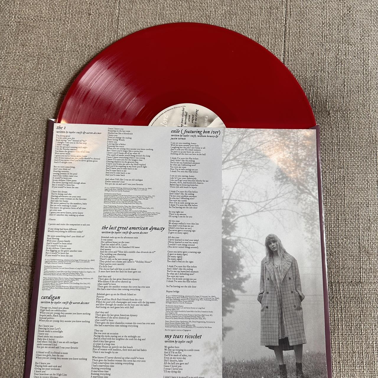 TAYLOR SWIFT Folklore Vinyl Record, Red Target... - Depop