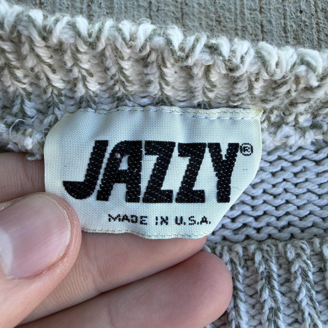 •vintage 80s light green/white floral knit... | Depop