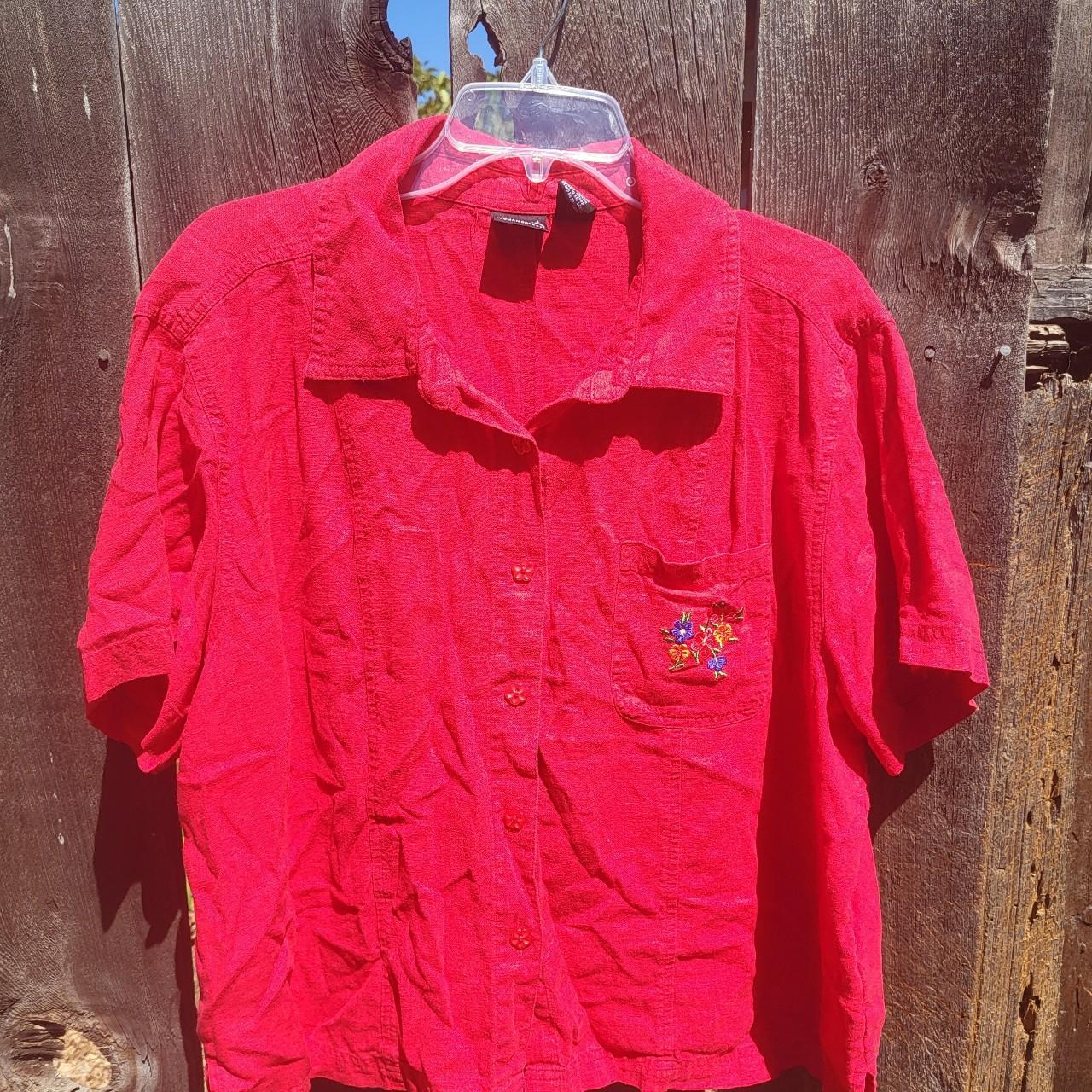 The perfect bright red blouse unique yet functional... - Depop