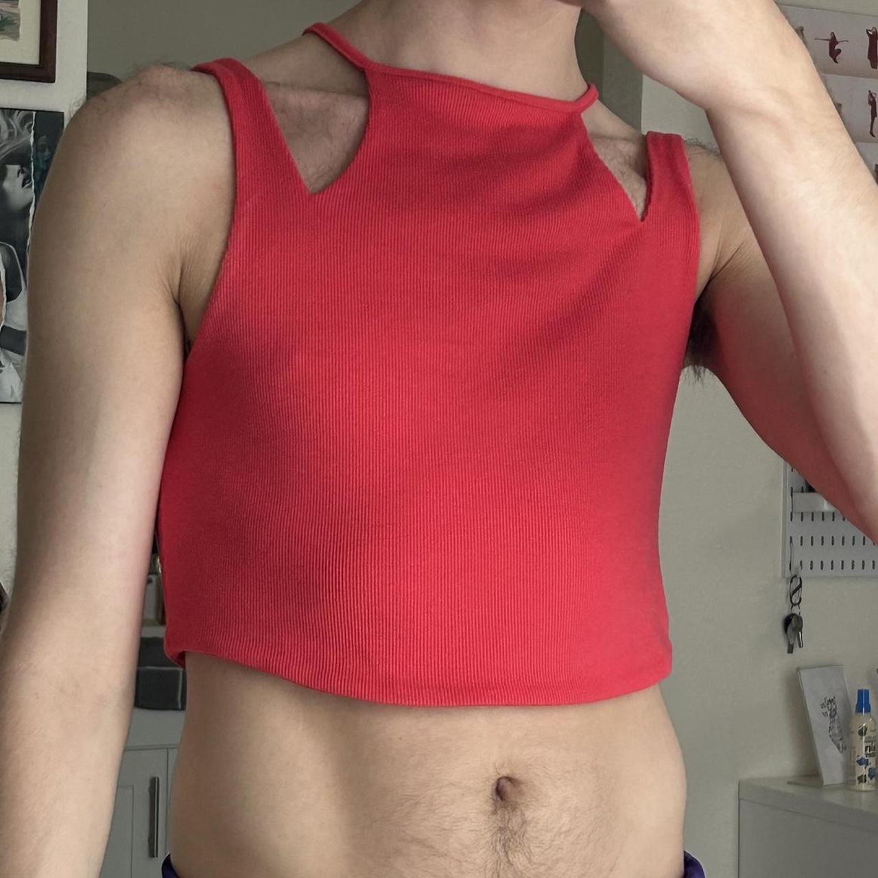 Red Tank Crop Top - Depop