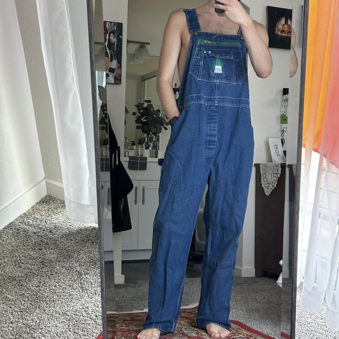 Liberty Denim Overalls with Adjustable Straps and... - Depop