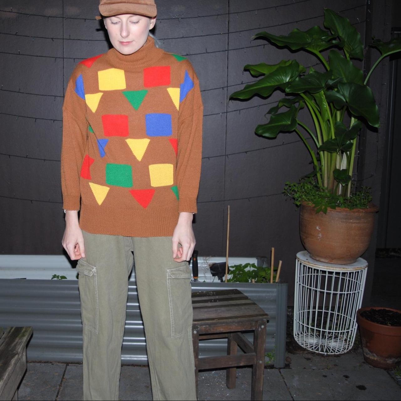 VINTAGE RETRO JUMPER Material: wool. Knitted... | Depop