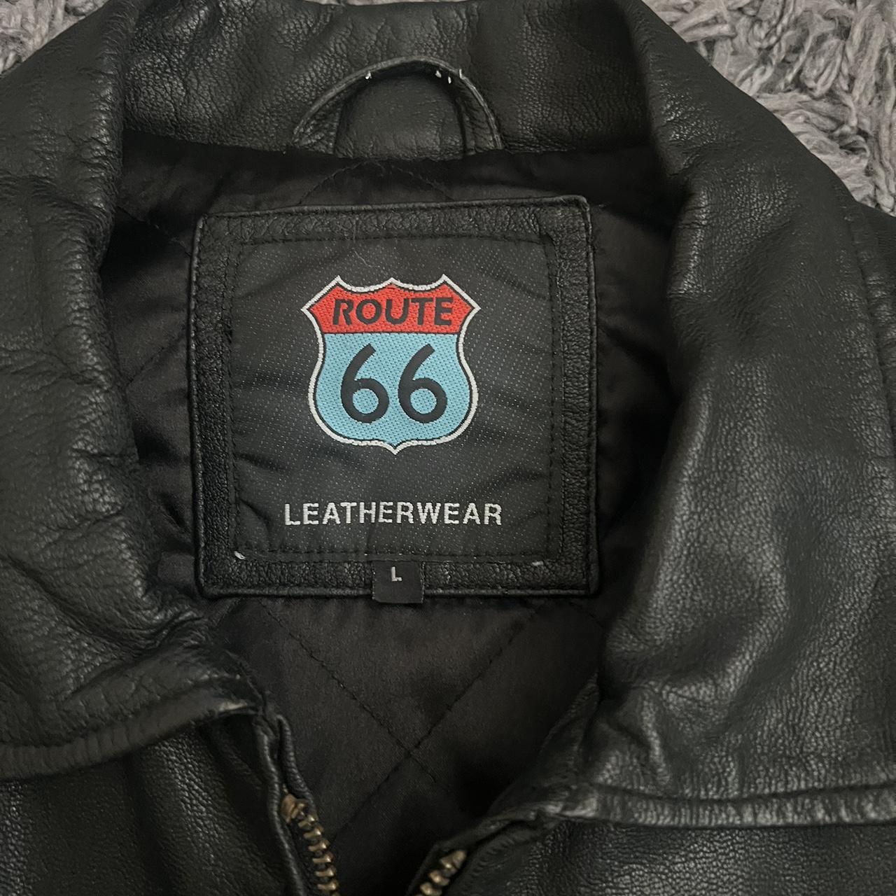 Route 66 vintage leather jacket very good condition - Depop