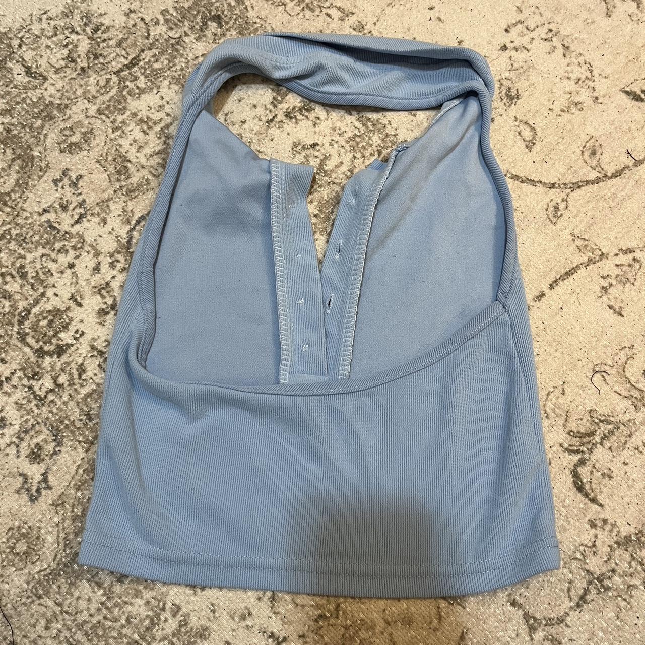 Blue halter top with a collar - pacsun size small -... - Depop