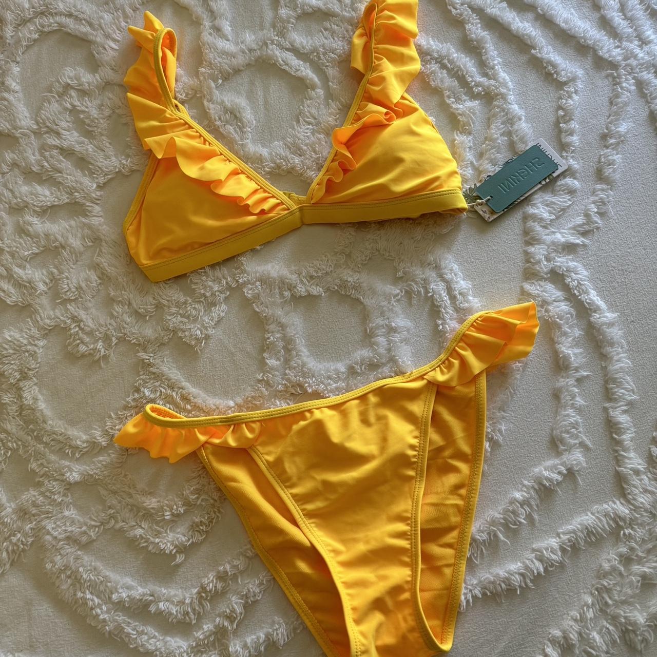 Yellow Ruffle Bikini Set Brand new with tags - Depop