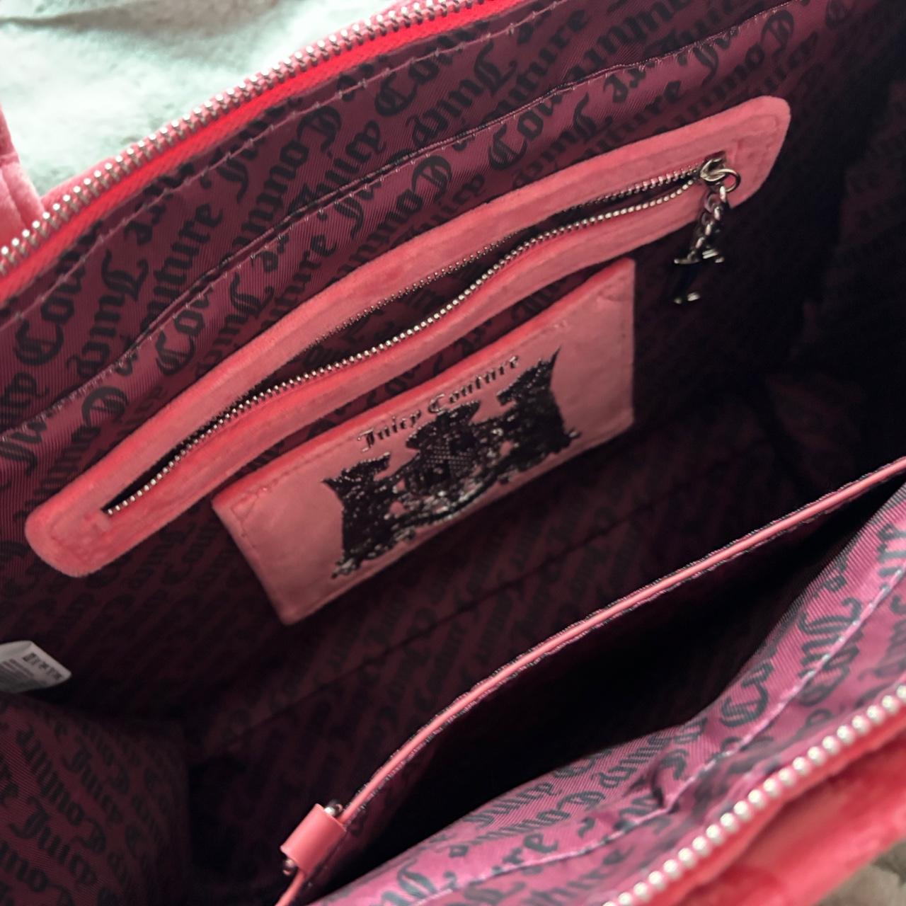 Juicy Couture hot pink large velour tote bag... - Depop
