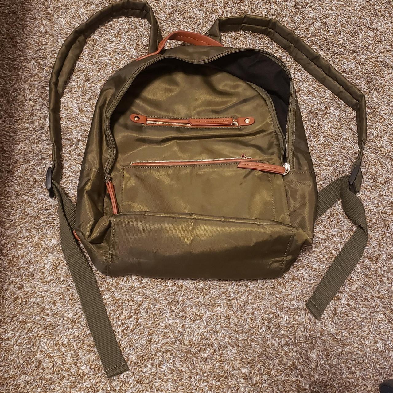 Green mini backpack multiple zippers and compartments - Depop