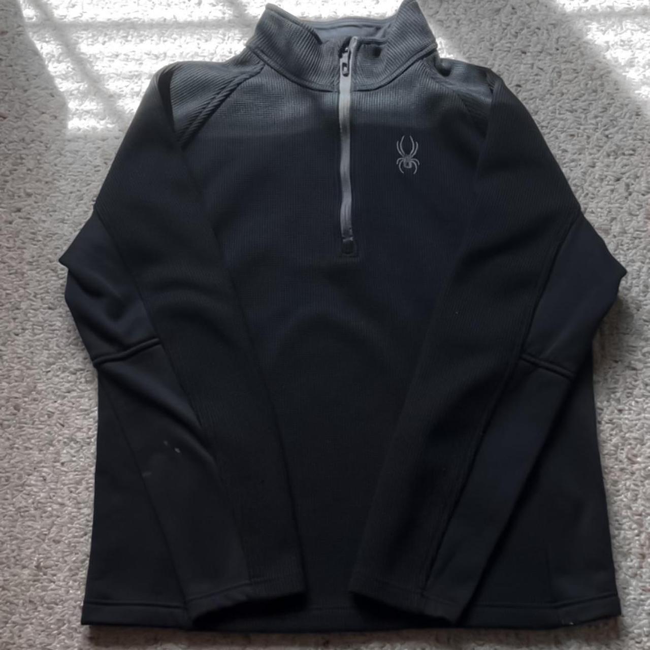 SPYDER - black quarter zip-up (spider01) sweater …... - Depop