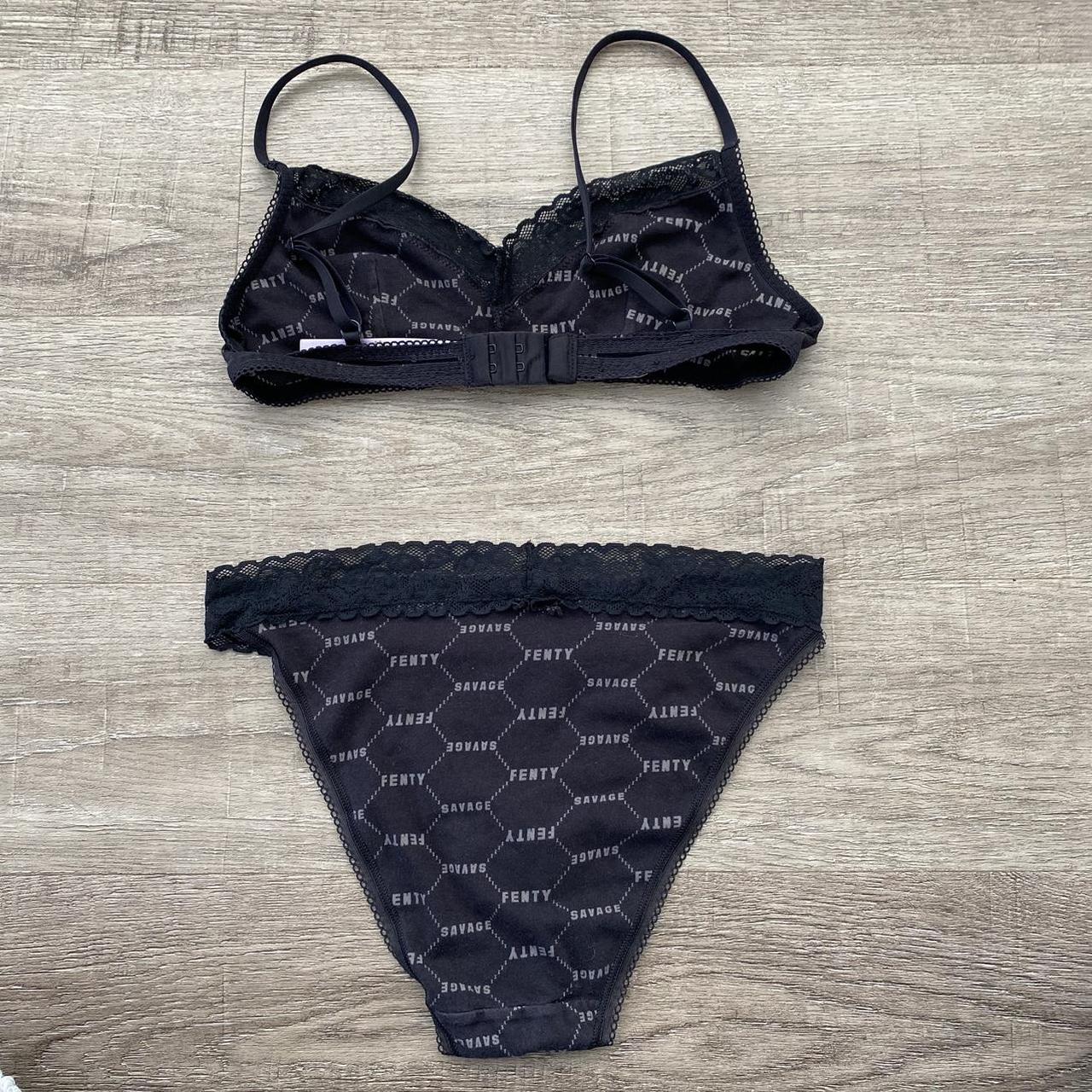 Savage x Fenty Women's Black and Grey Bra | Depop