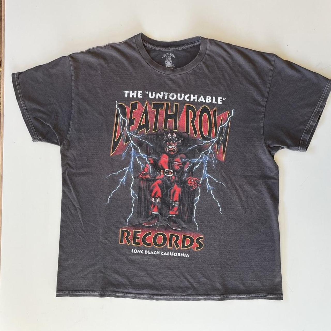 Brown Death row records shirt with sick demon... - Depop