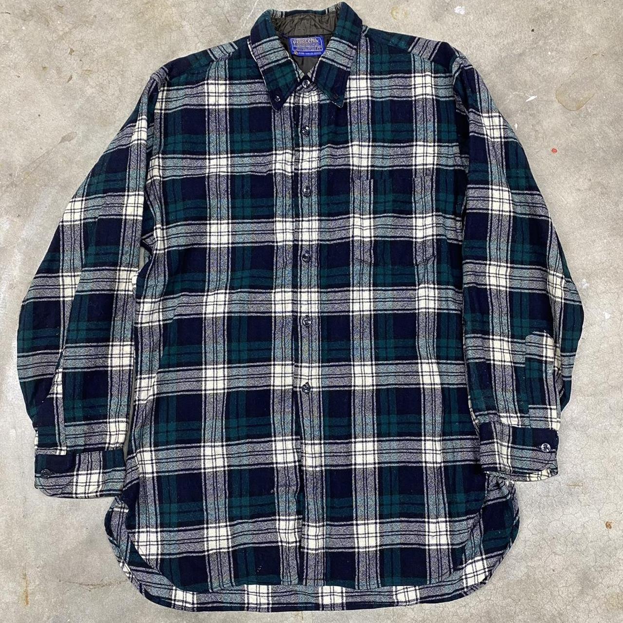 Vintage 1970s-1980s Pendleton Wool Flannel 🏕️ 100%... - Depop