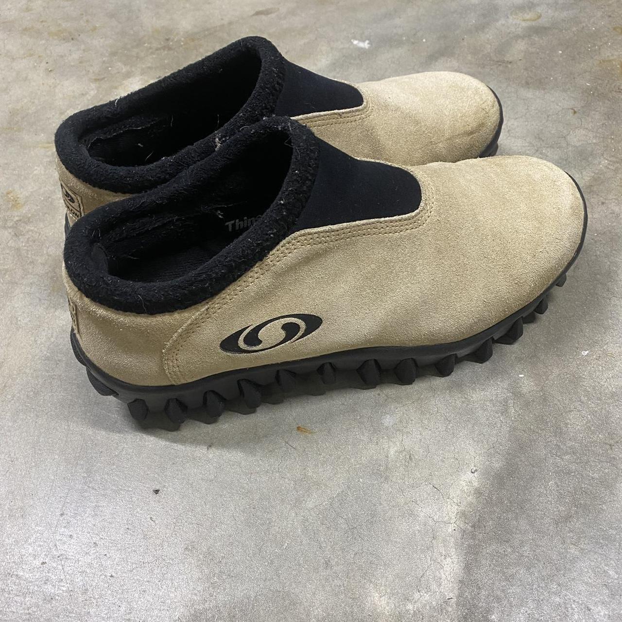 Salomon Men's Cream and Black Clogs | Depop
