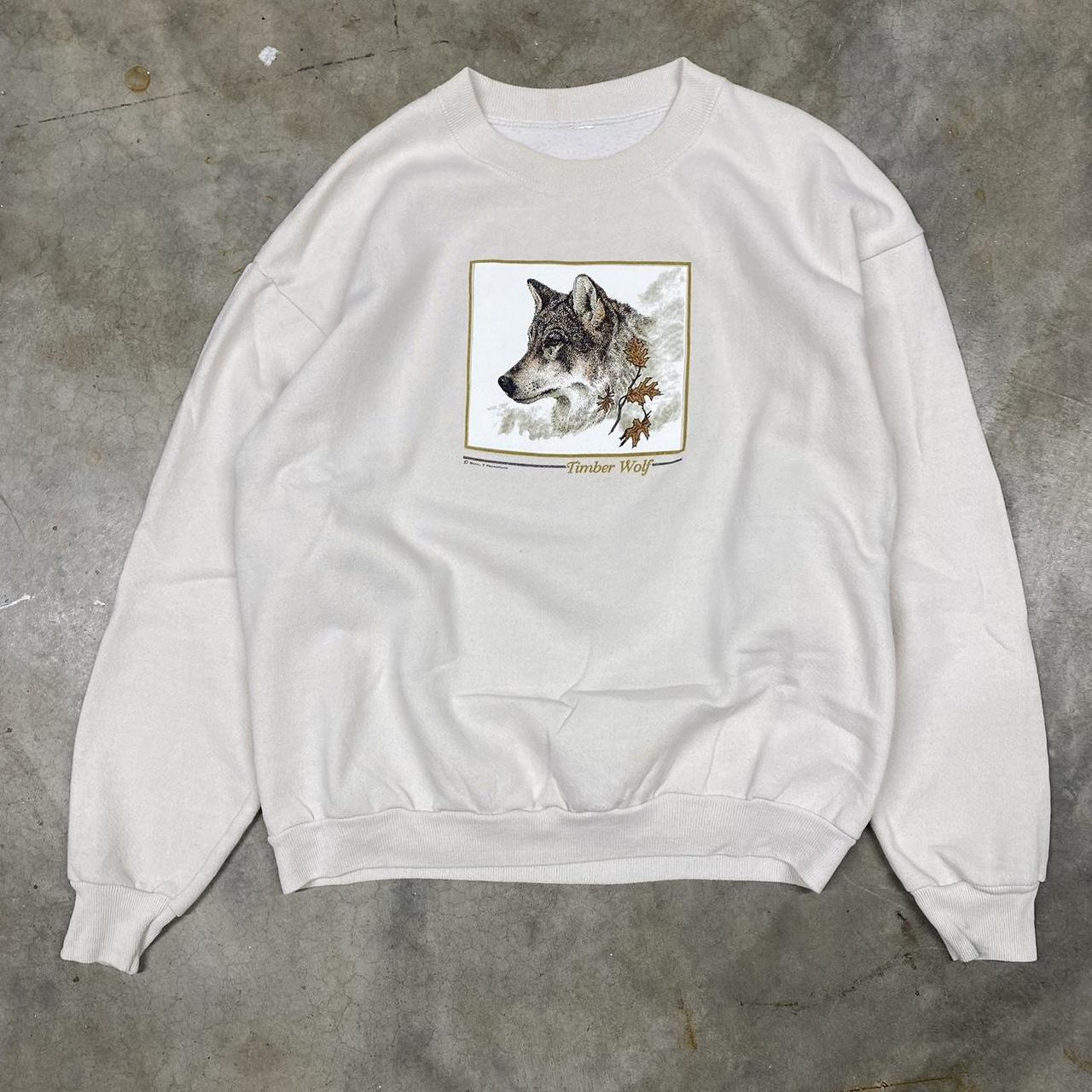 Vintage 90s Timber Wolf Crewneck - nice graphic,... - Depop