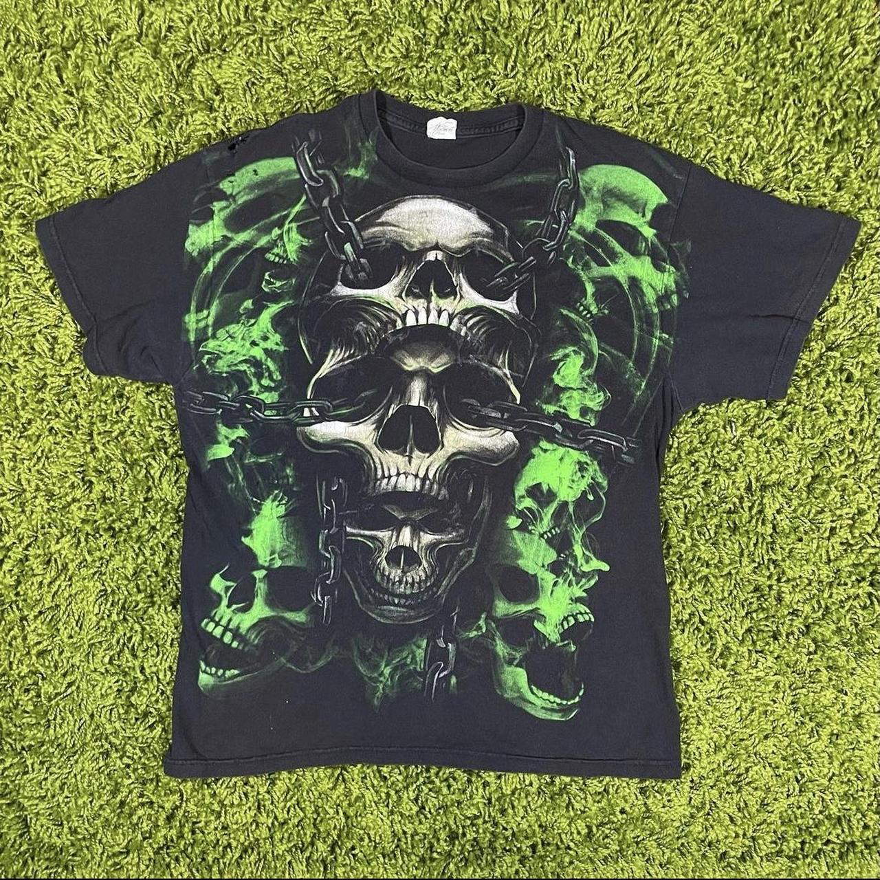Green Skull Tee 20x26 - Depop