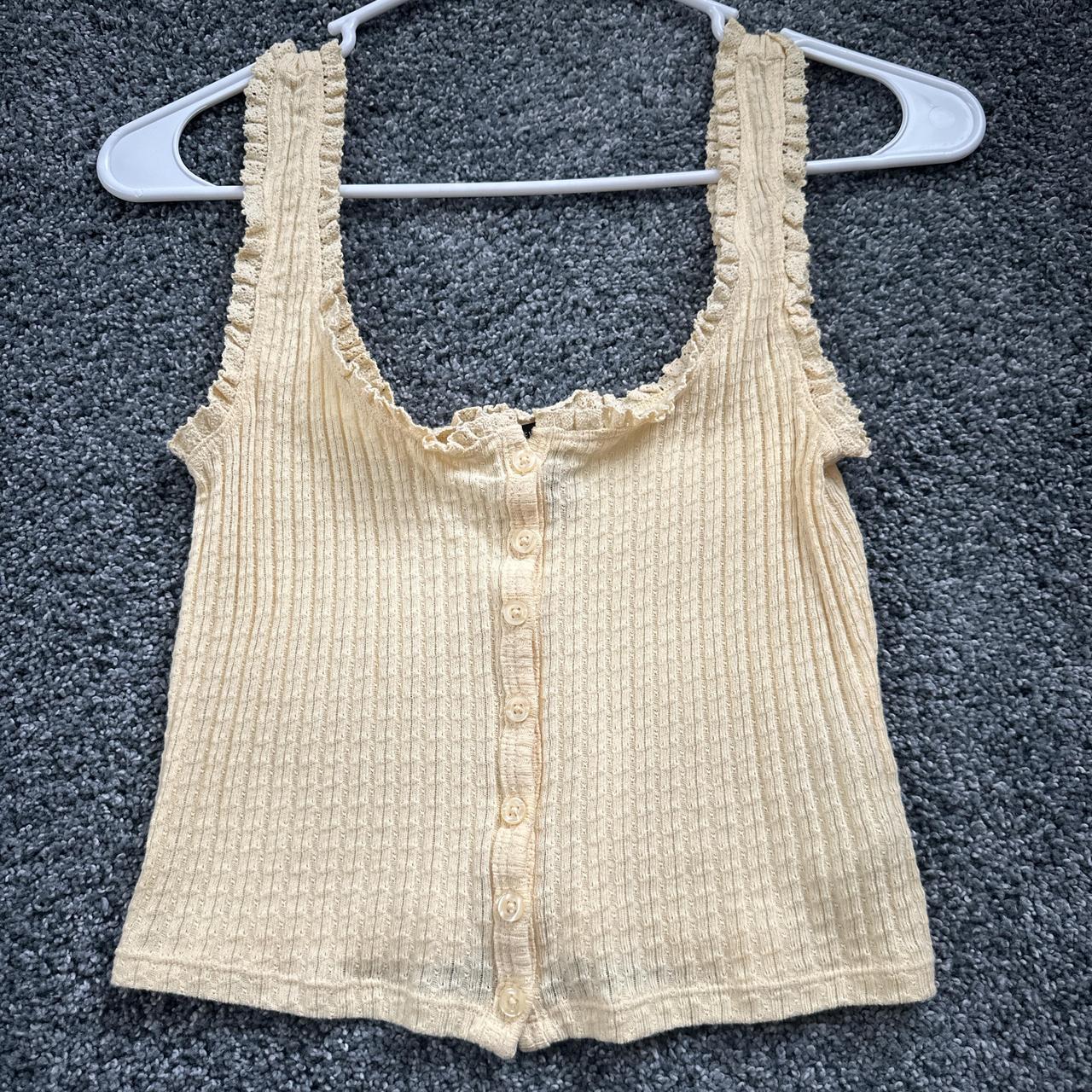Pale yellow tank - Depop
