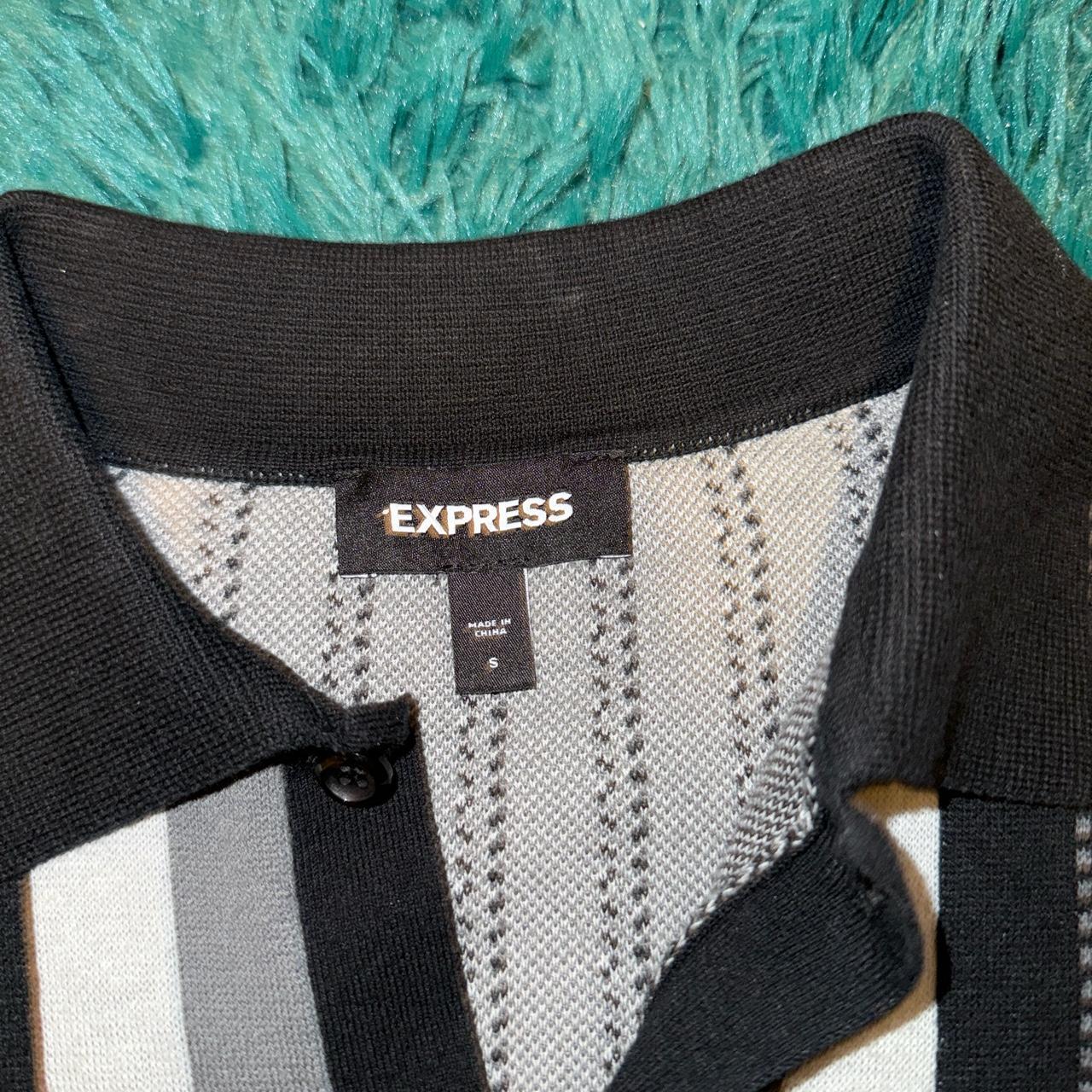 Men’s Express button down knit short sleeve sweater... - Depop