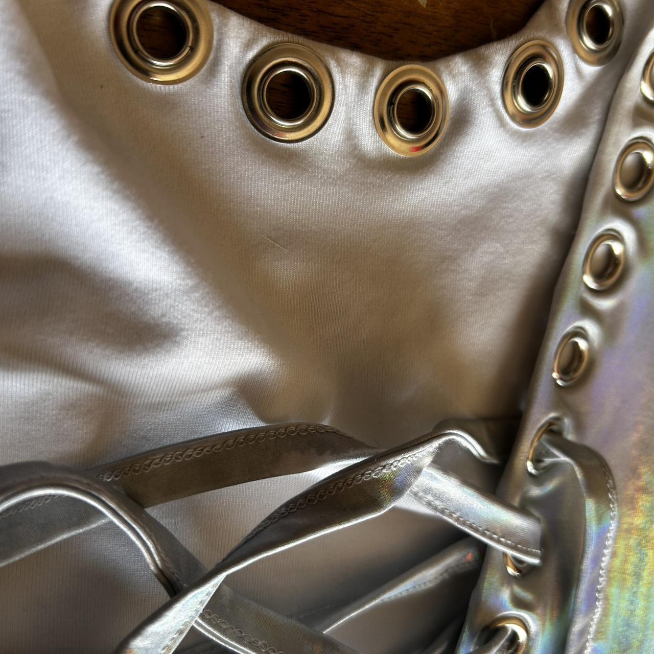 Multi-coloured holographic body suit #holographicdress | Depop