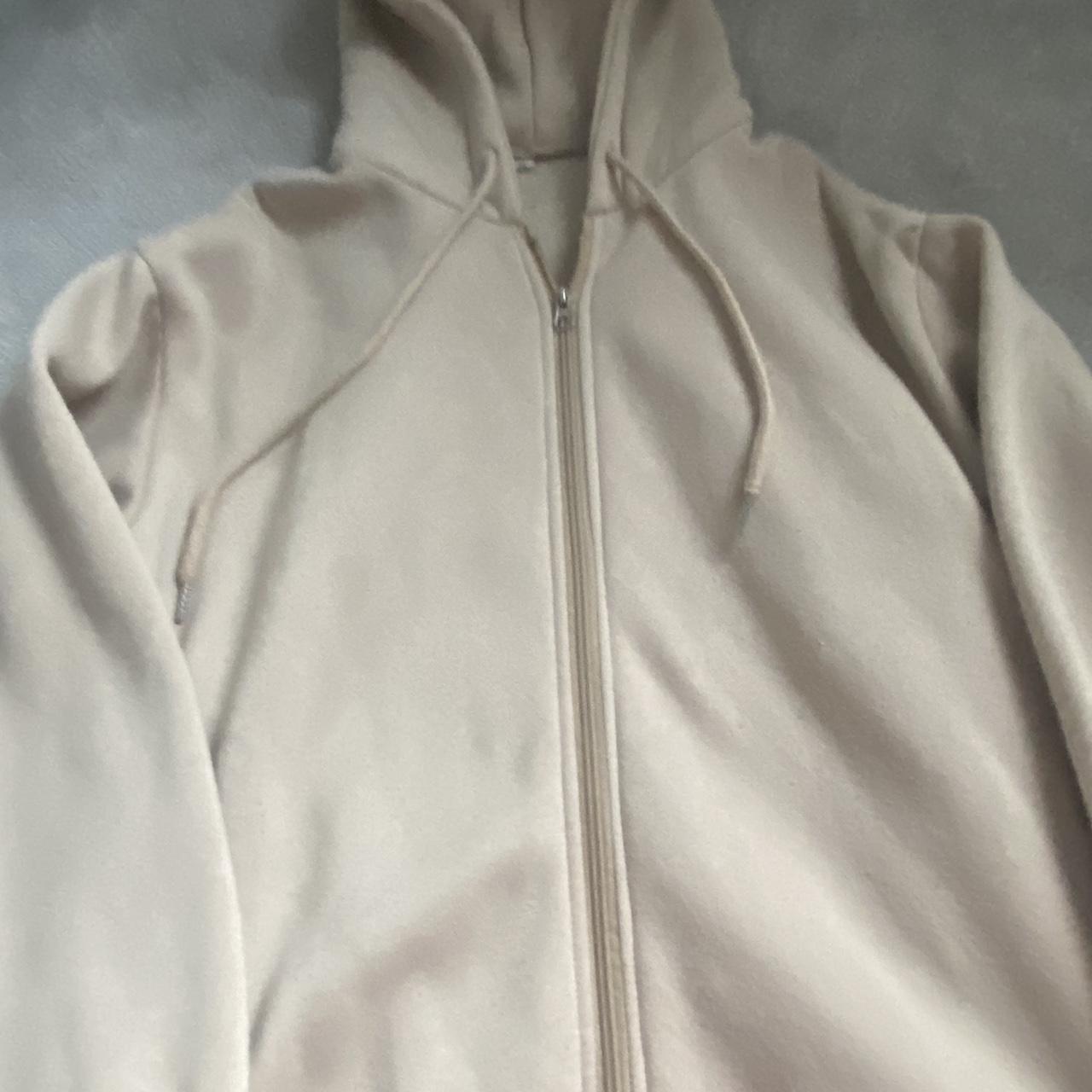 Beige Zip up hoodie Size 8 No damages or marks - Depop