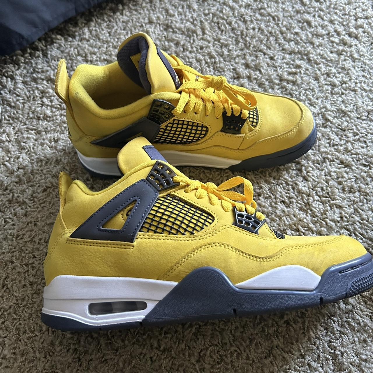 Yellow Jordan 4’s - Depop