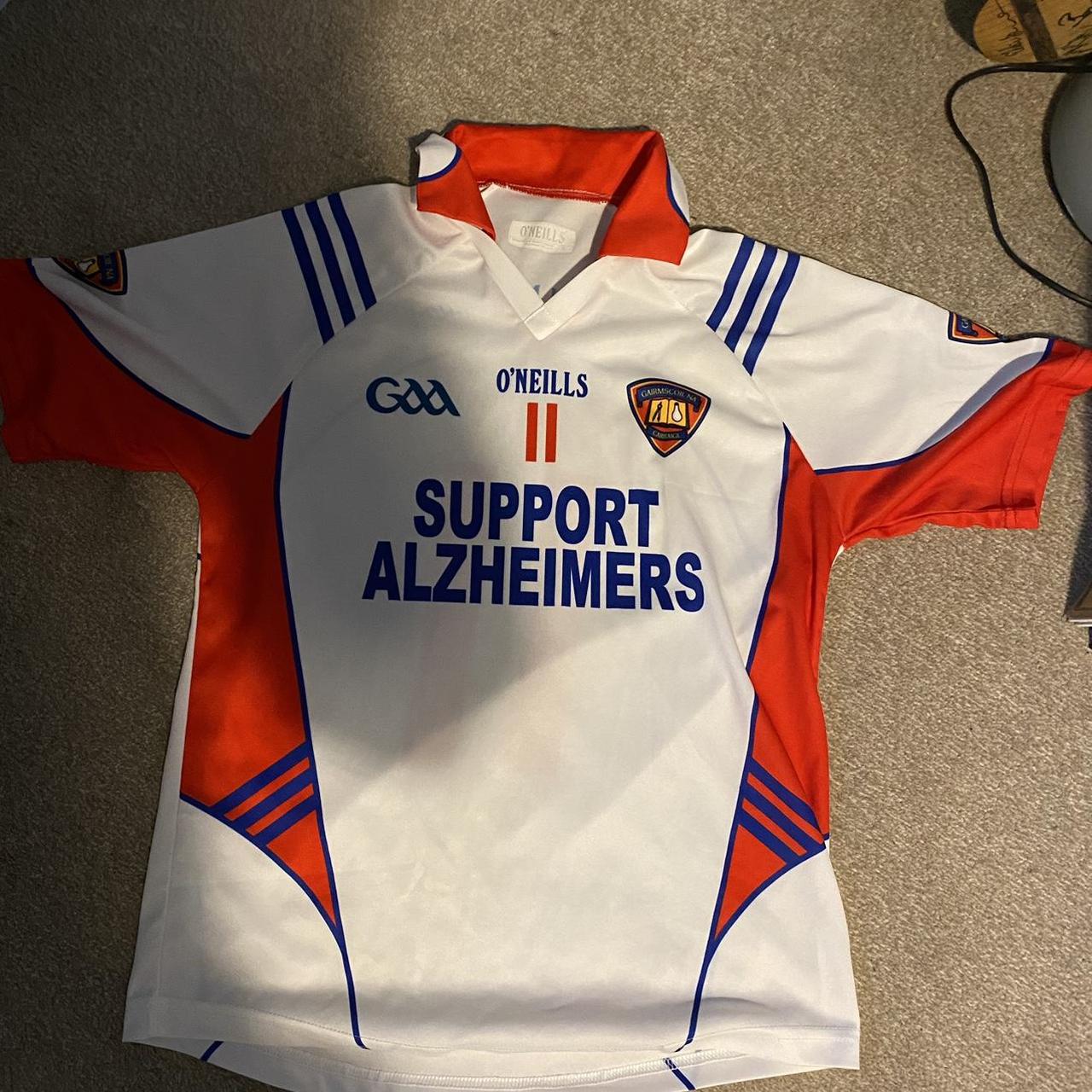 White and red GAA jersey #GAA #hurling Size small... | Depop