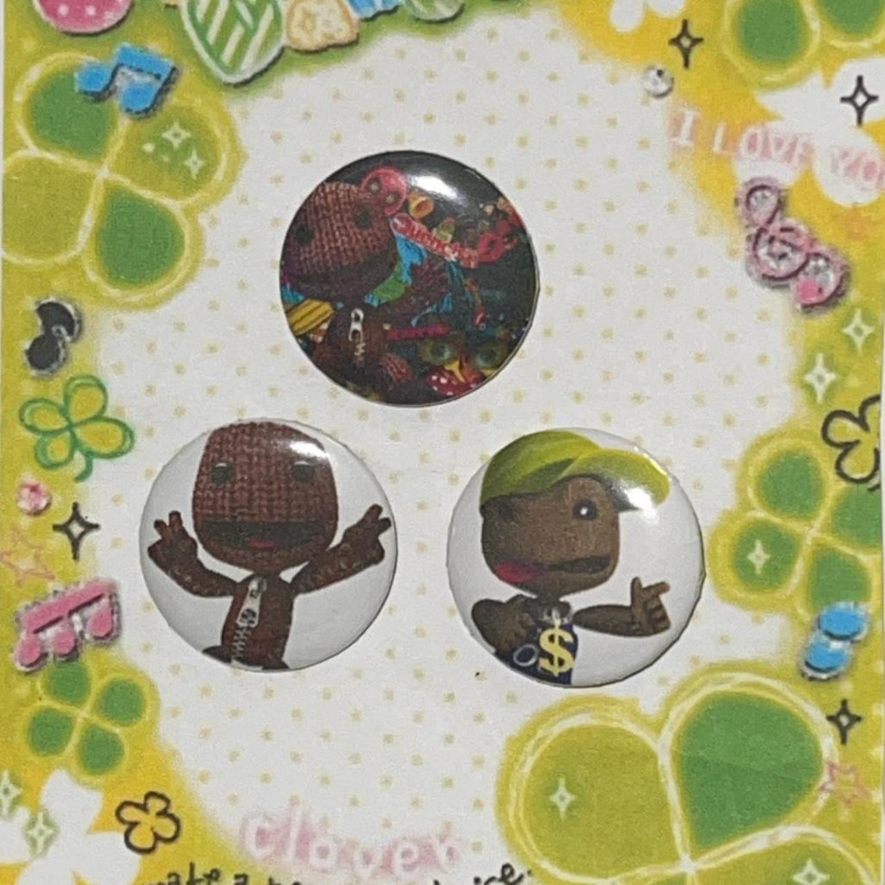 handmade sackboy little big planet pins -comes... - Depop