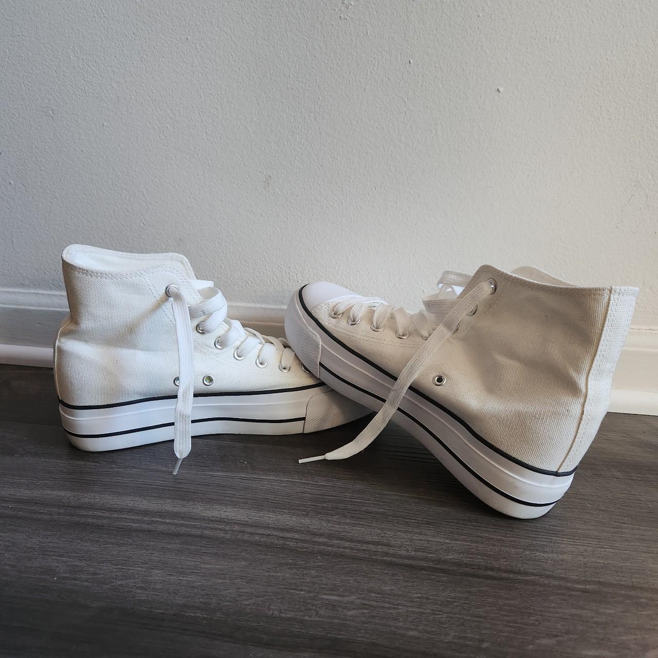 high top platform converse knock offs. just worn... - Depop
