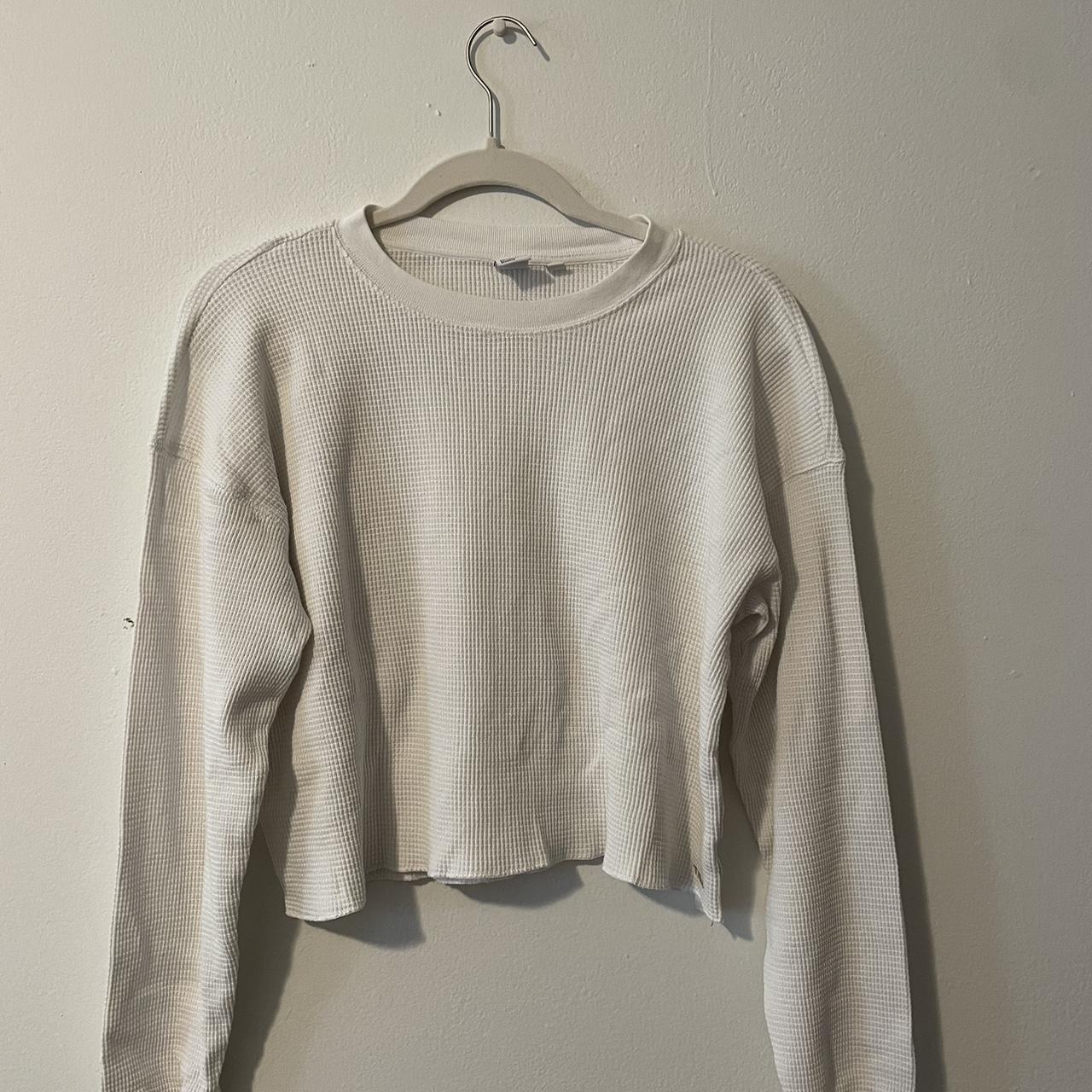 TNA Aritzia waffle cropped long sleeve - Depop