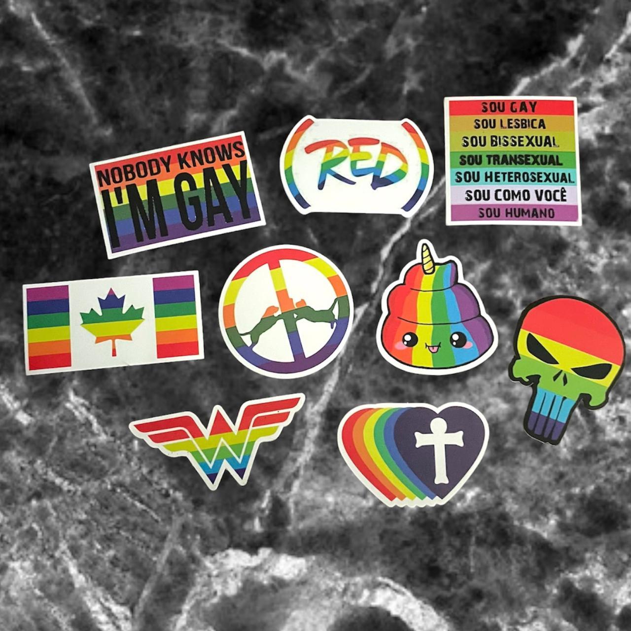 Rainbow Sticker Pack (9) Gay Pride - - Depop