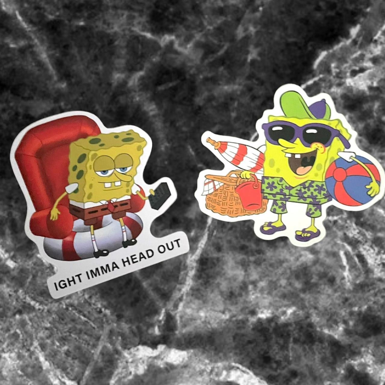 Spongebob Sticker Pack (2) 2 Spongebob Squarepants... - Depop