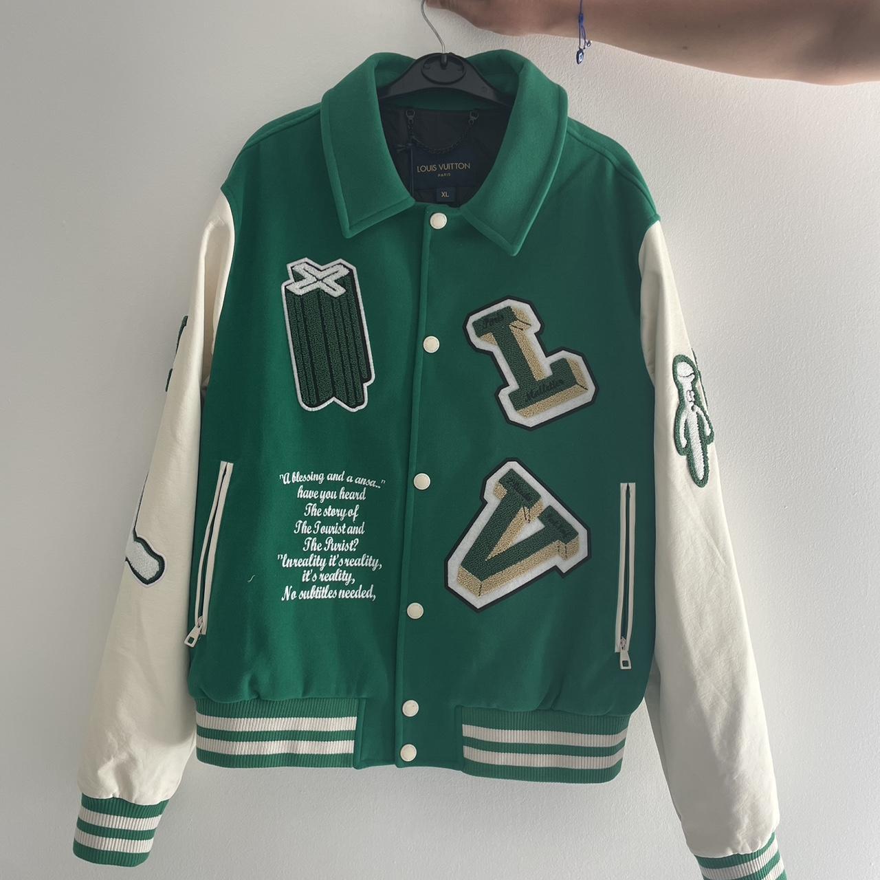 Green Louis Vuitton Varsity Jacket OPEN TO OFFERS... - Depop