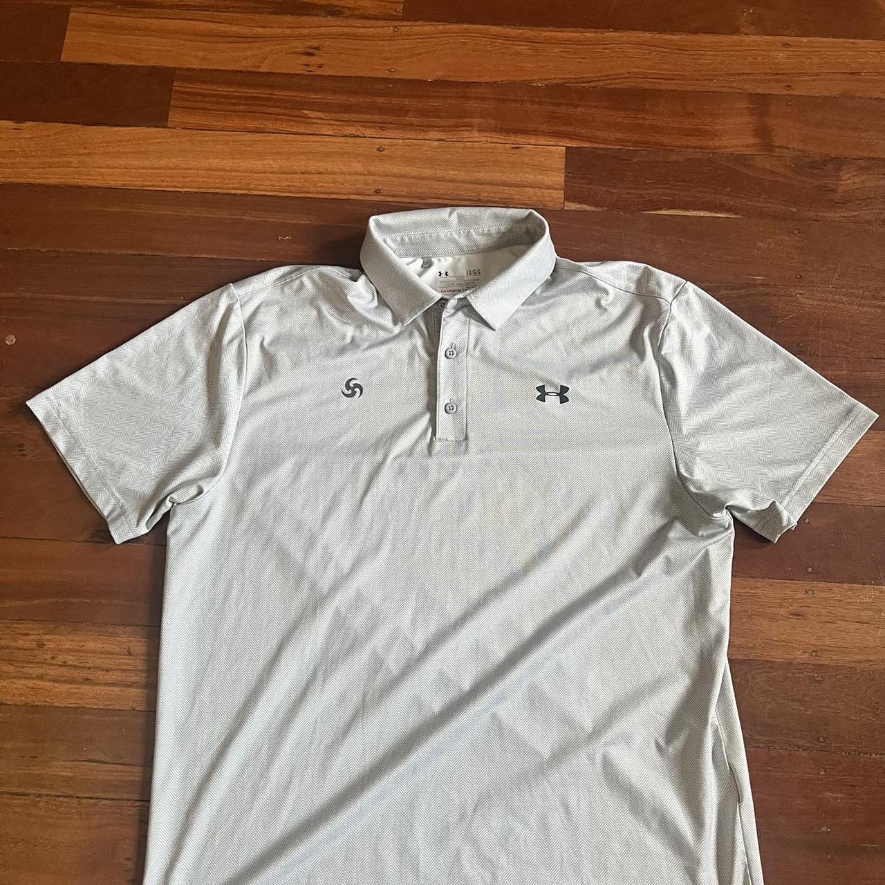 large grey underarmour polo - Depop