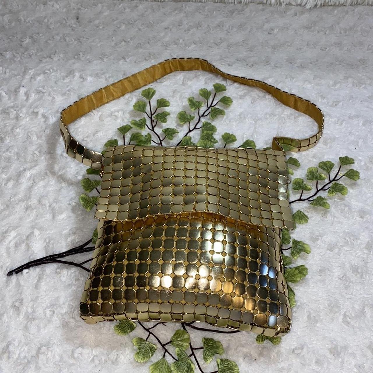 Vintage-Shoulder bag -Gold Metal Mesh Purse in... - Depop