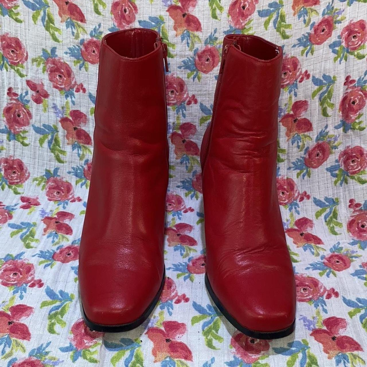 Women’s Classique | Red ankle heel booties in great... - Depop