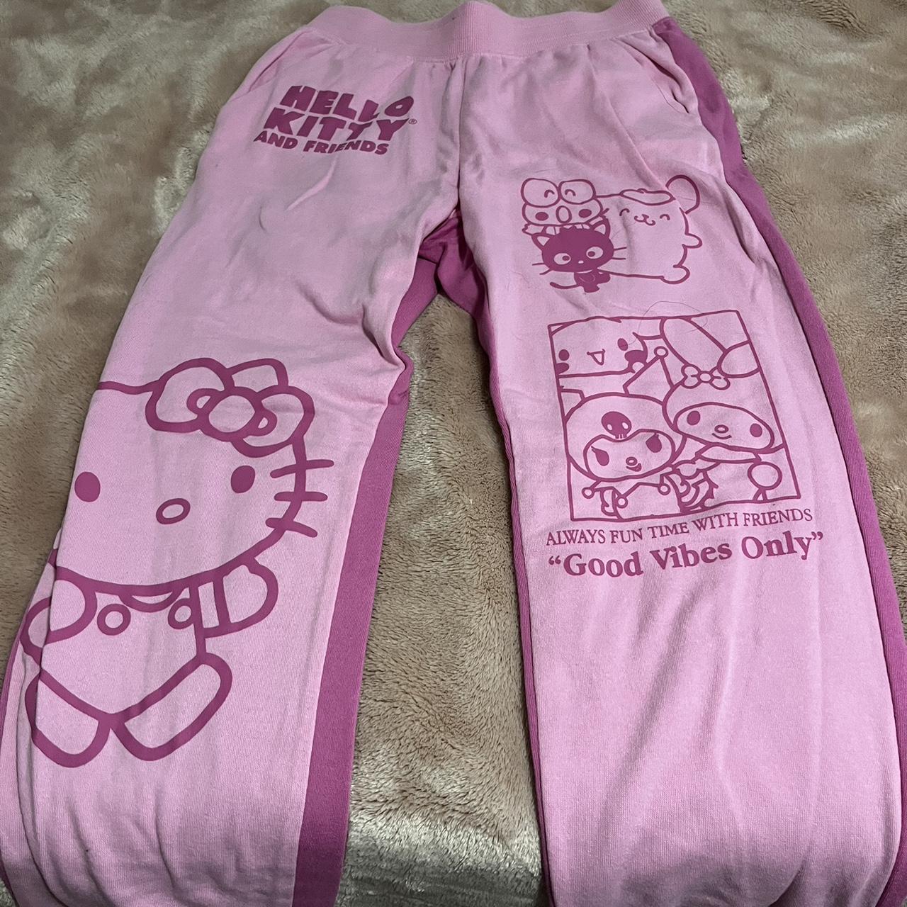 Hello kitty pink sweats worn once - Depop