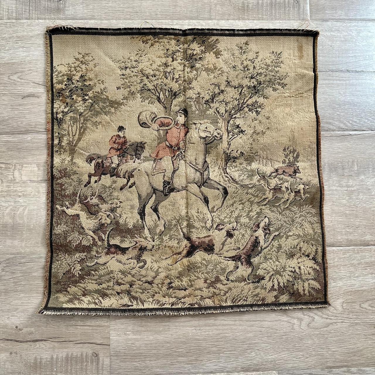 Vintage Needlepoint Classic Italian Square Tapestry... - Depop