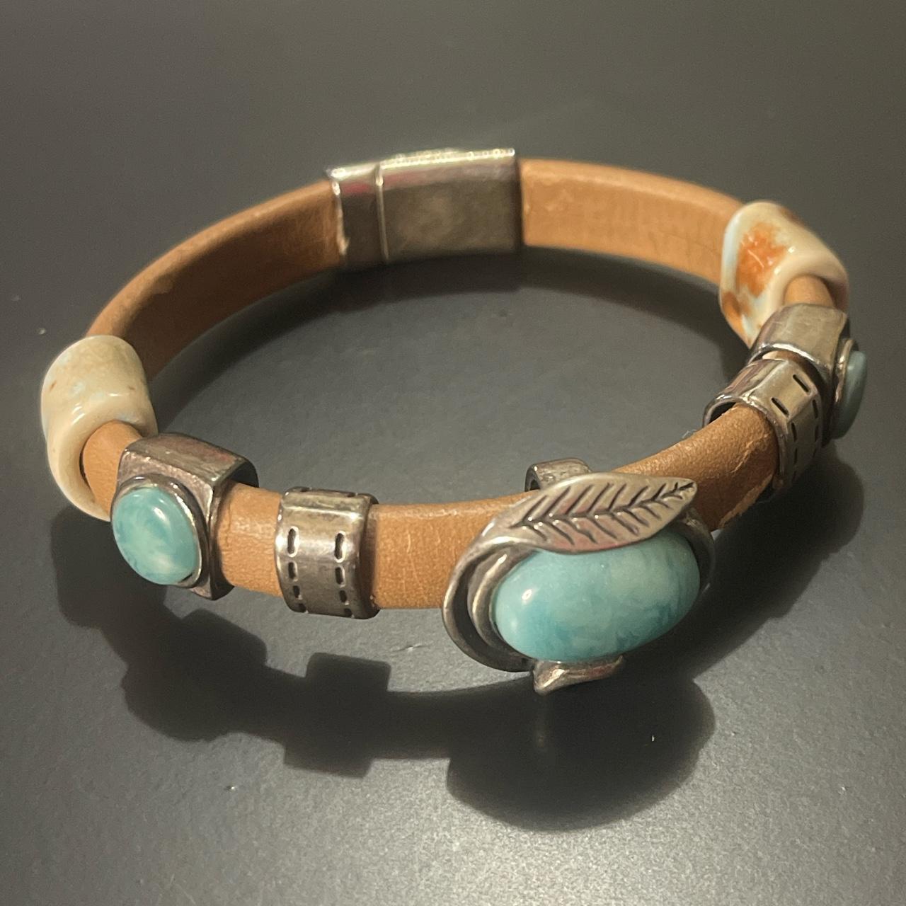 Sterling Silver -Handmade Turquoise Slider 6.75"... - Depop