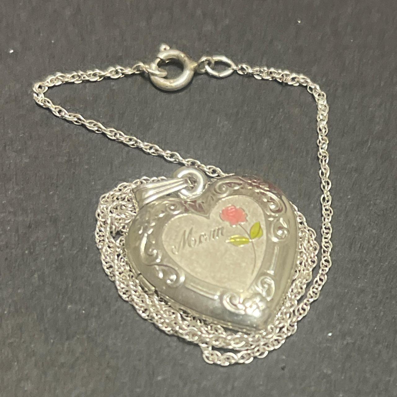 New Sterling Silver - MoM🥀 locket pendent - Robe 16"... - Depop