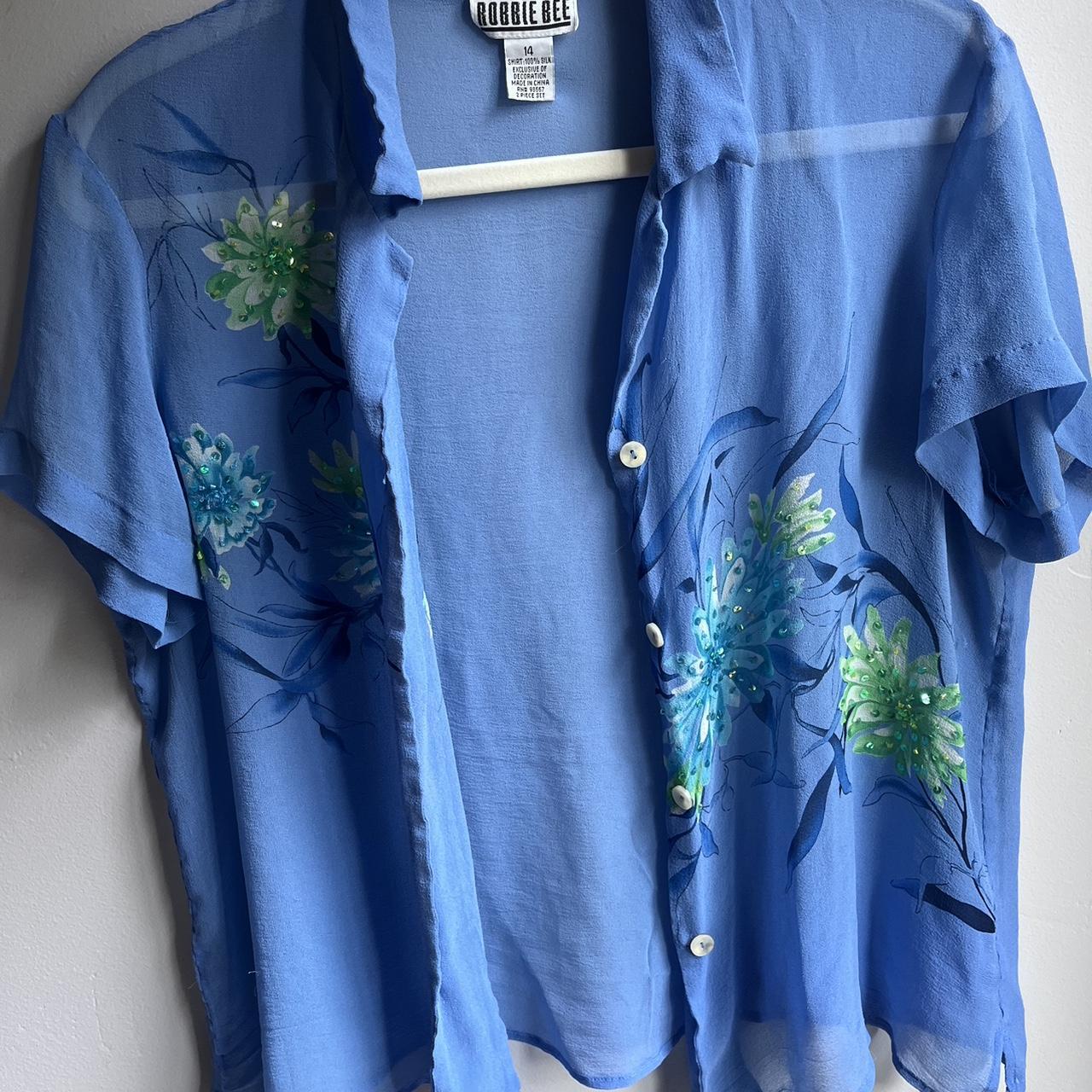 Vintage Super cute sheer button up - Depop