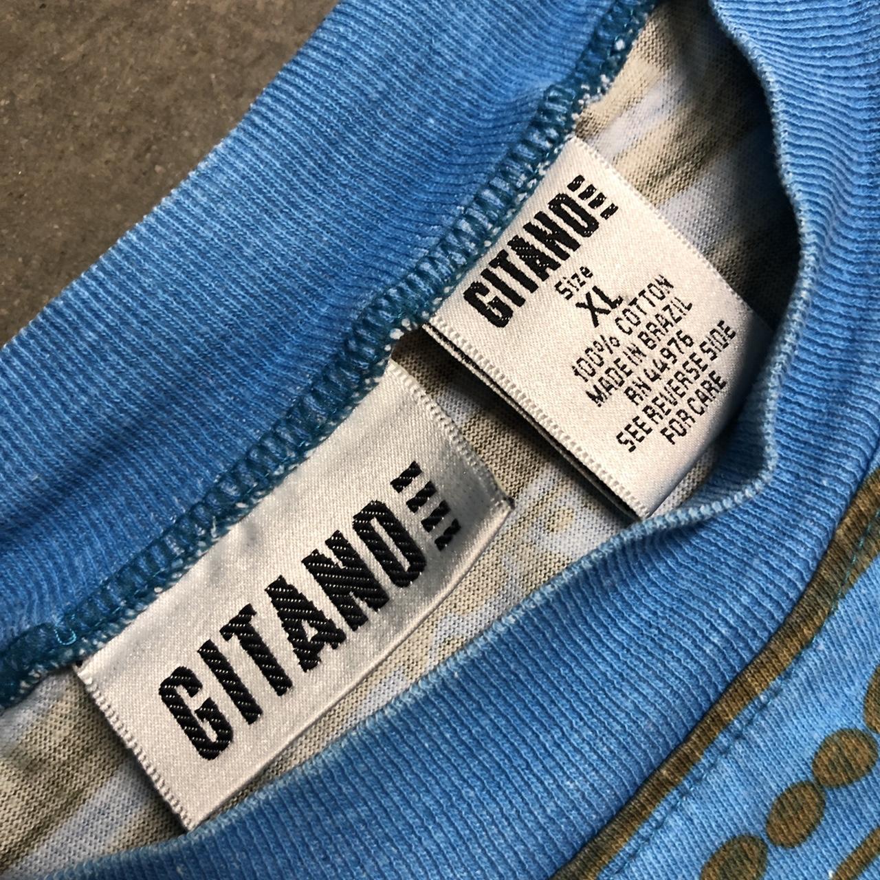 Gitano Men's Blue and Khaki Shirt | Depop