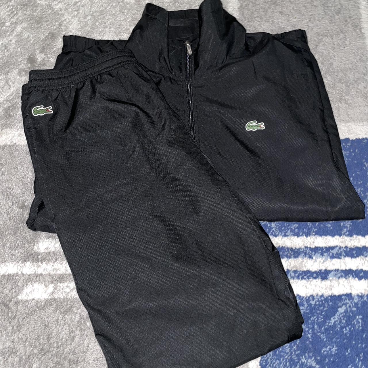 Lacoste tracksuit old badge in black hard to get now... - Depop
