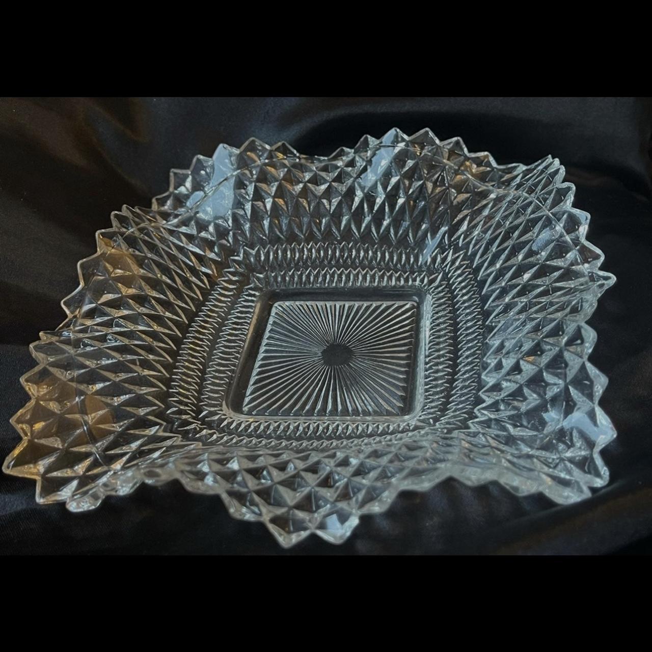 vintage glass dish Vintage glass dish 7in x... - Depop