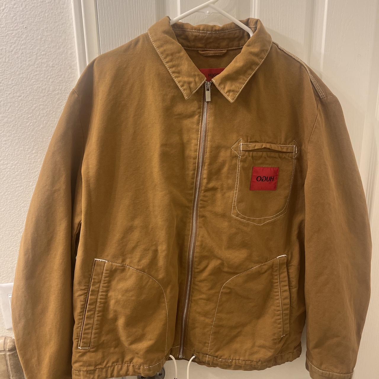 Hugo boss Tan Canvas Work Jacket SEND OFFERS Tan... - Depop