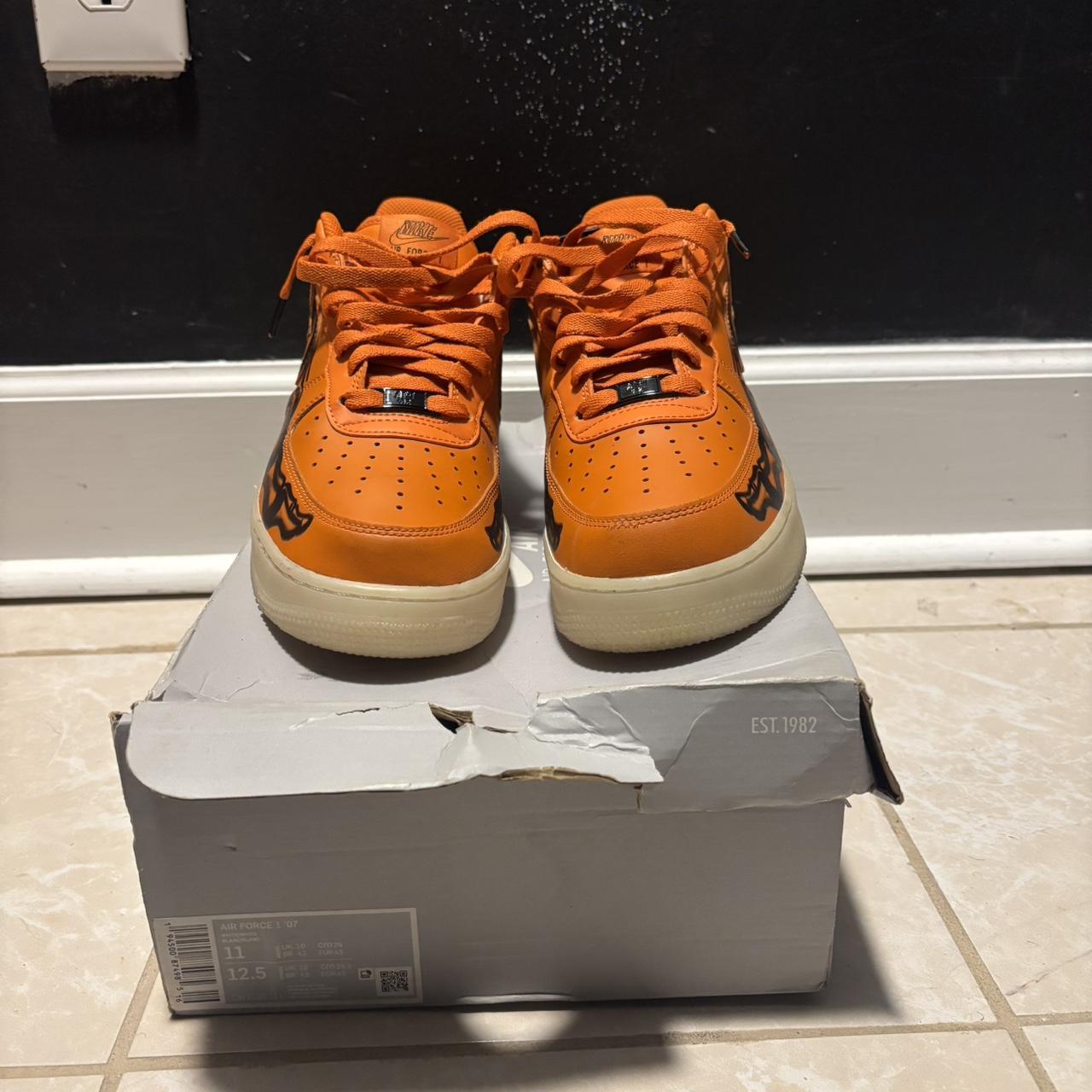 Nike Air Force 1 orange skeleton | Depop