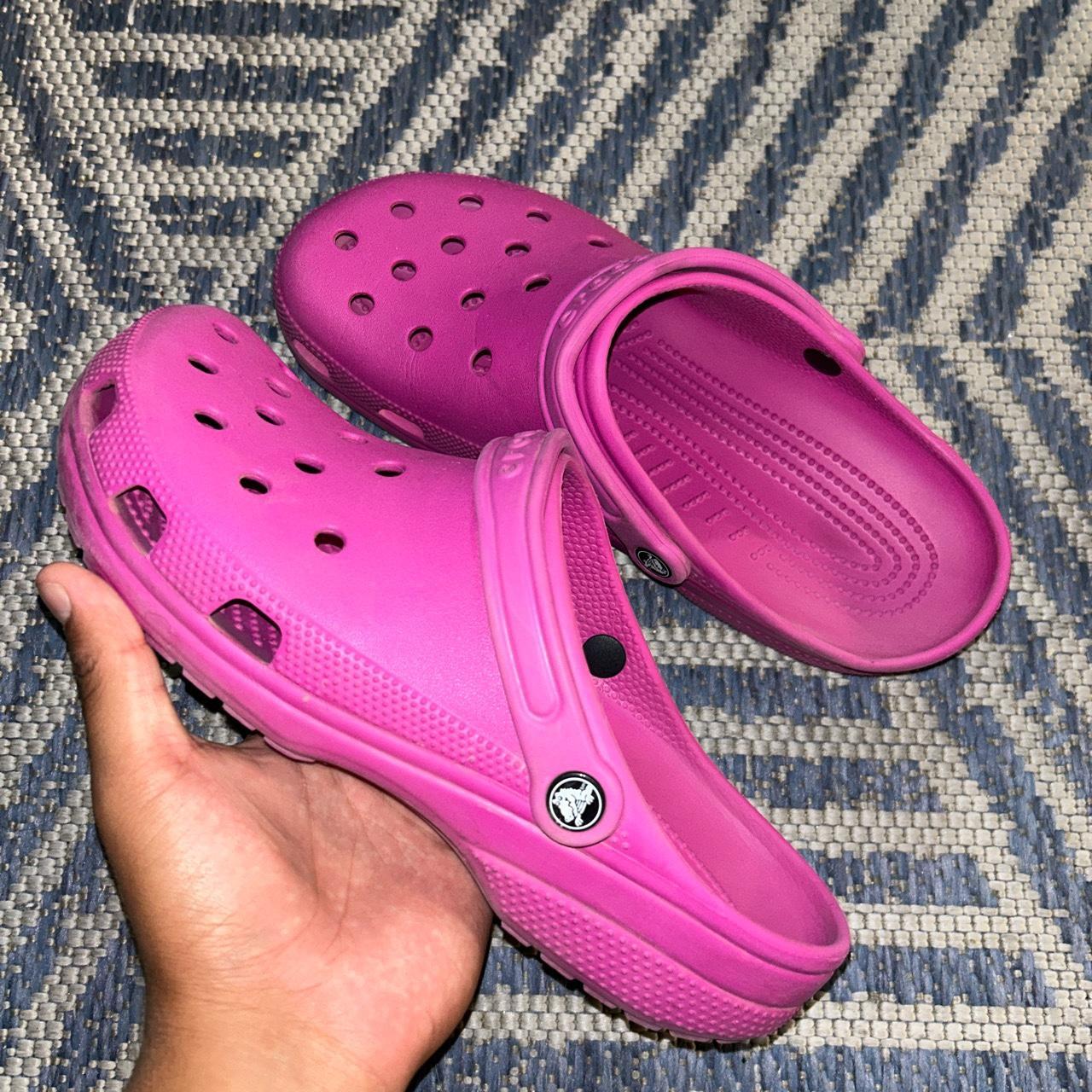 Crocs size US men 11 pink barley used $25 or best... - Depop