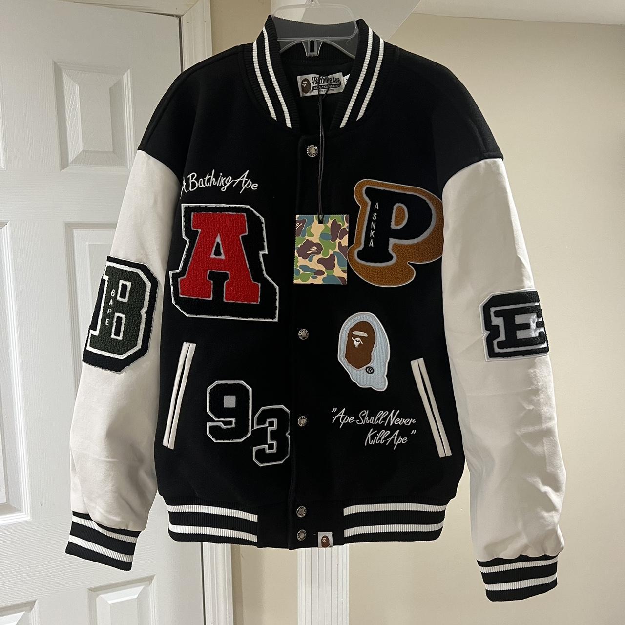 Bape varsity jacket Brand new Medium With original... - Depop